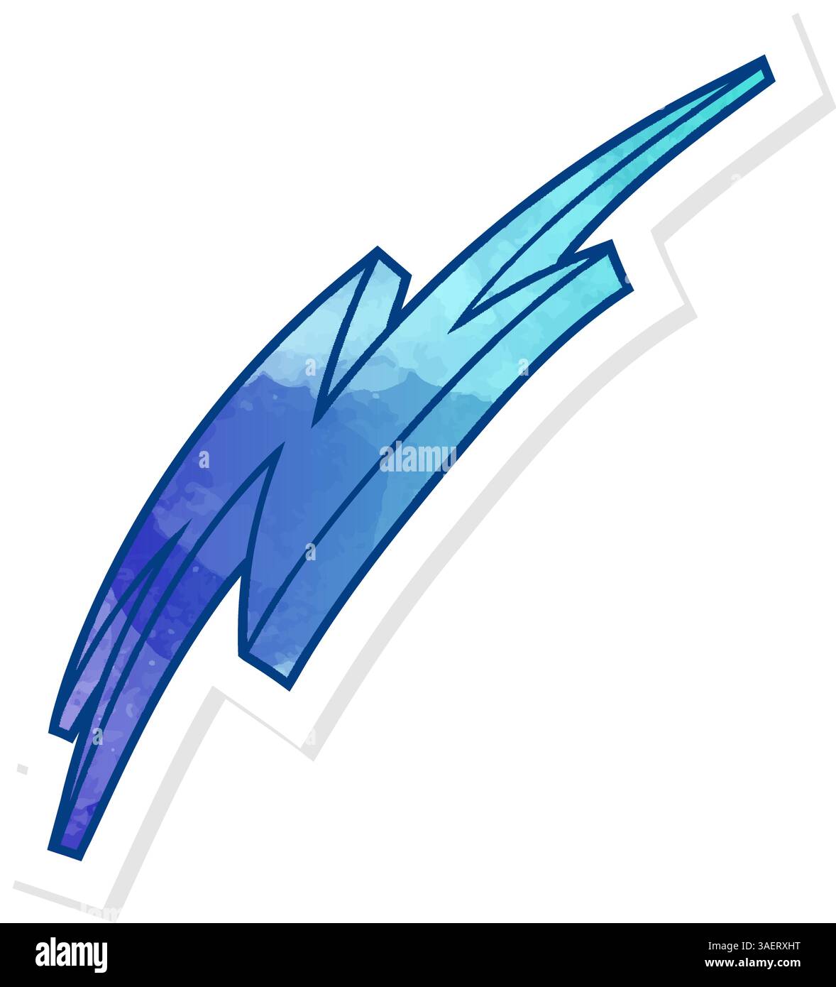 hand drawn thunder doodle in sticker style Stock Vector Image & Art - Alamy