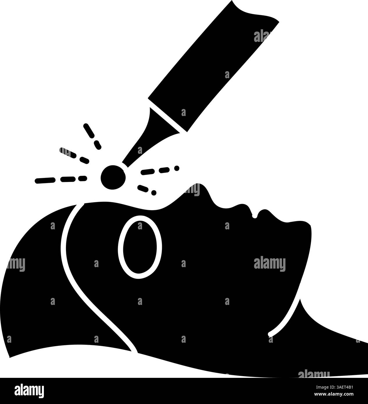 Beauty skin laser treatment black hand drawn icon Stock Vector Image ...