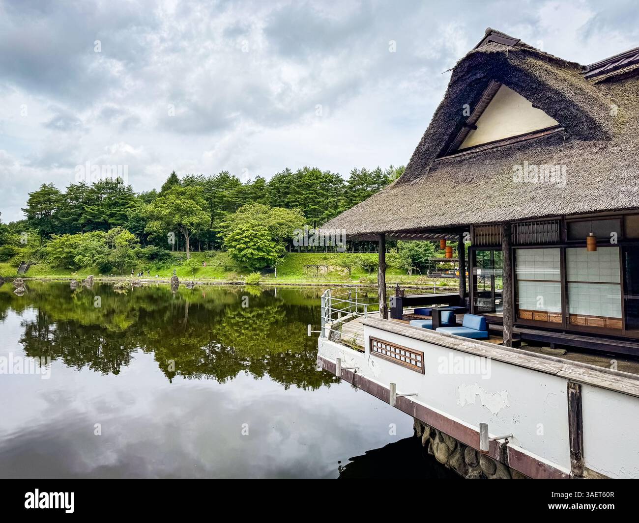 Hoshino Aomoriya lake and temple in Furumagiyama, Misawa, Aomori, Japan ...