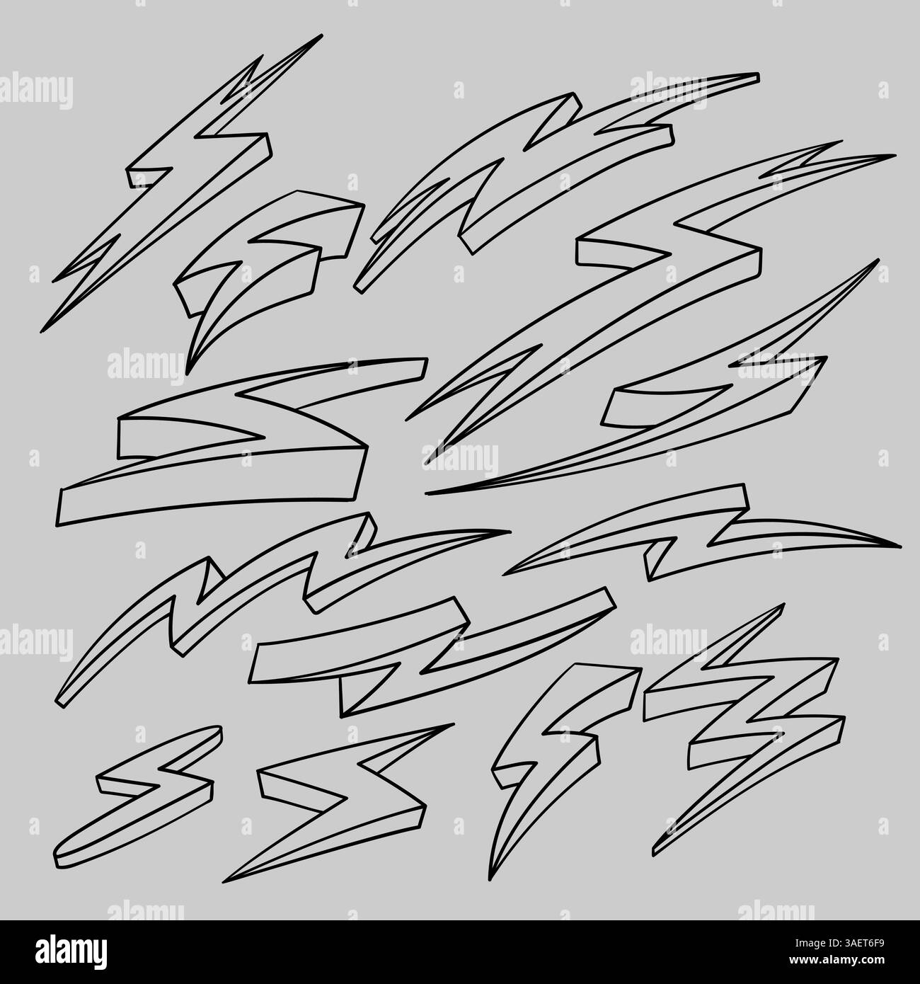 Set hand drawn signs Black and White Stock Photos & Images - Alamy