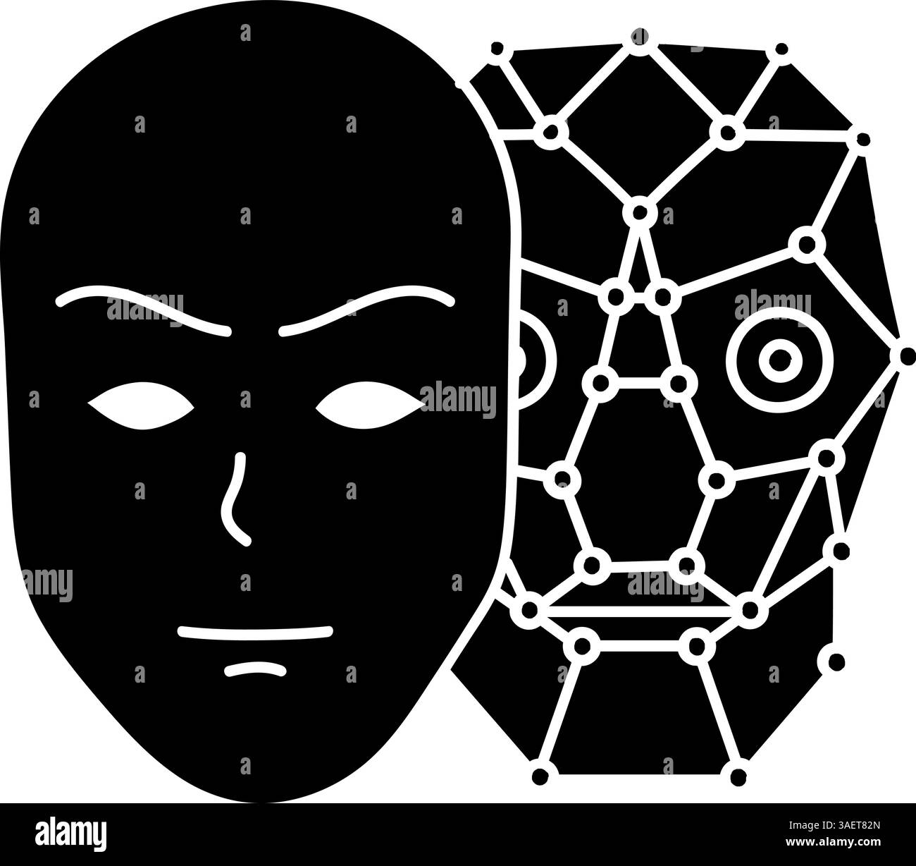 Deep fake icon face swap black hand drawn icon Stock Vector Image & Art ...