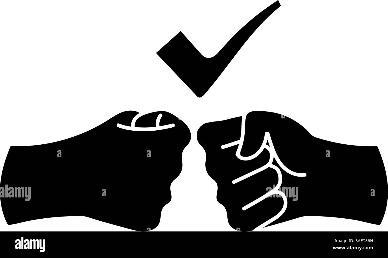 Fist hand shake black hand drawn icon Stock Vector Image & Art - Alamy