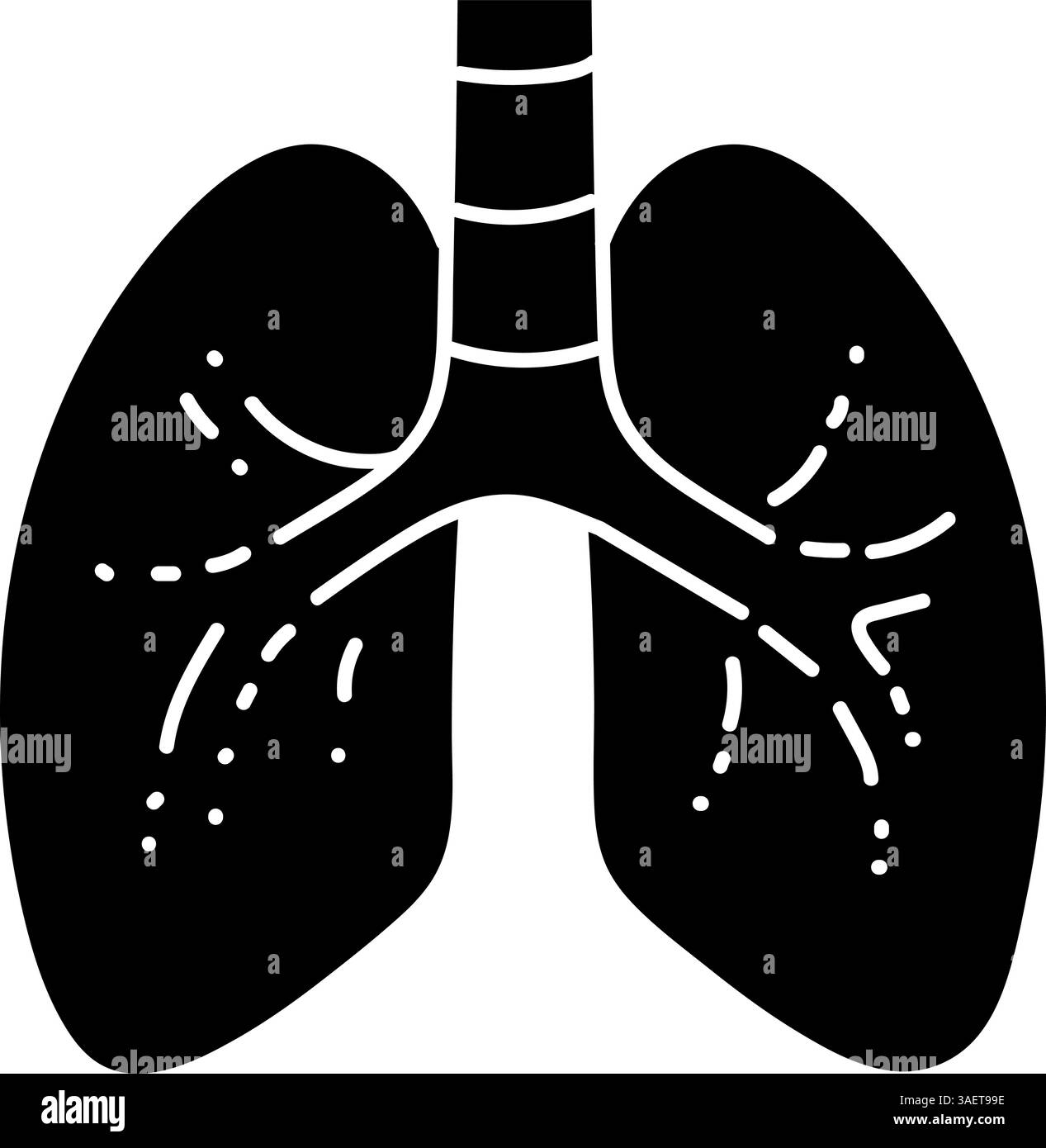 Healthy human lungs black hand drawn icon Stock Vector Image & Art - Alamy