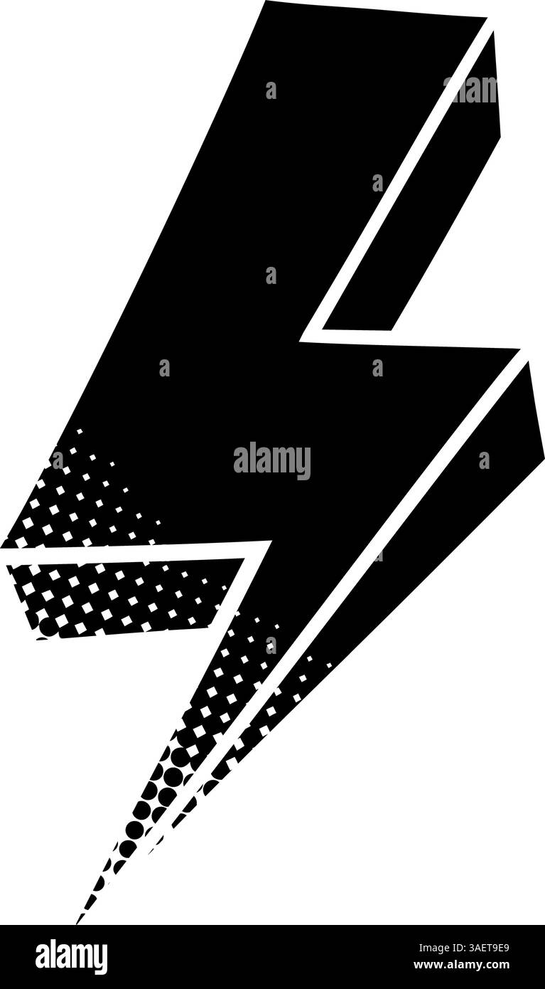 thunder icon in black halftone style Stock Vector Image & Art - Alamy