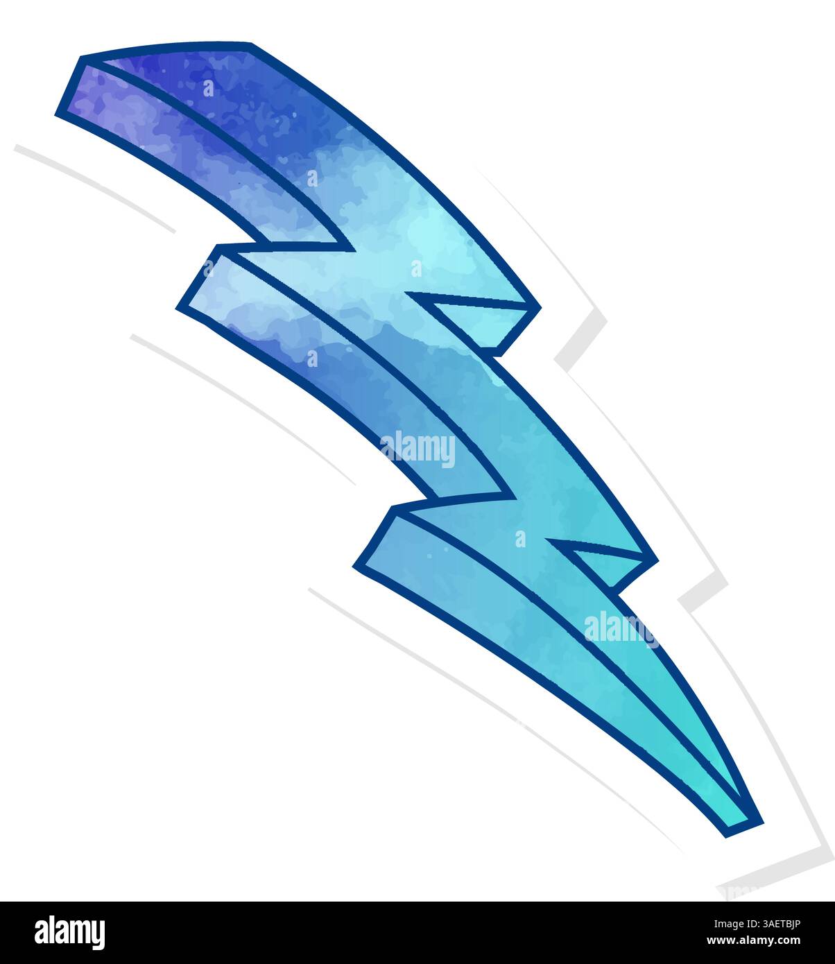hand drawn thunder doodle in sticker style Stock Vector Image & Art - Alamy