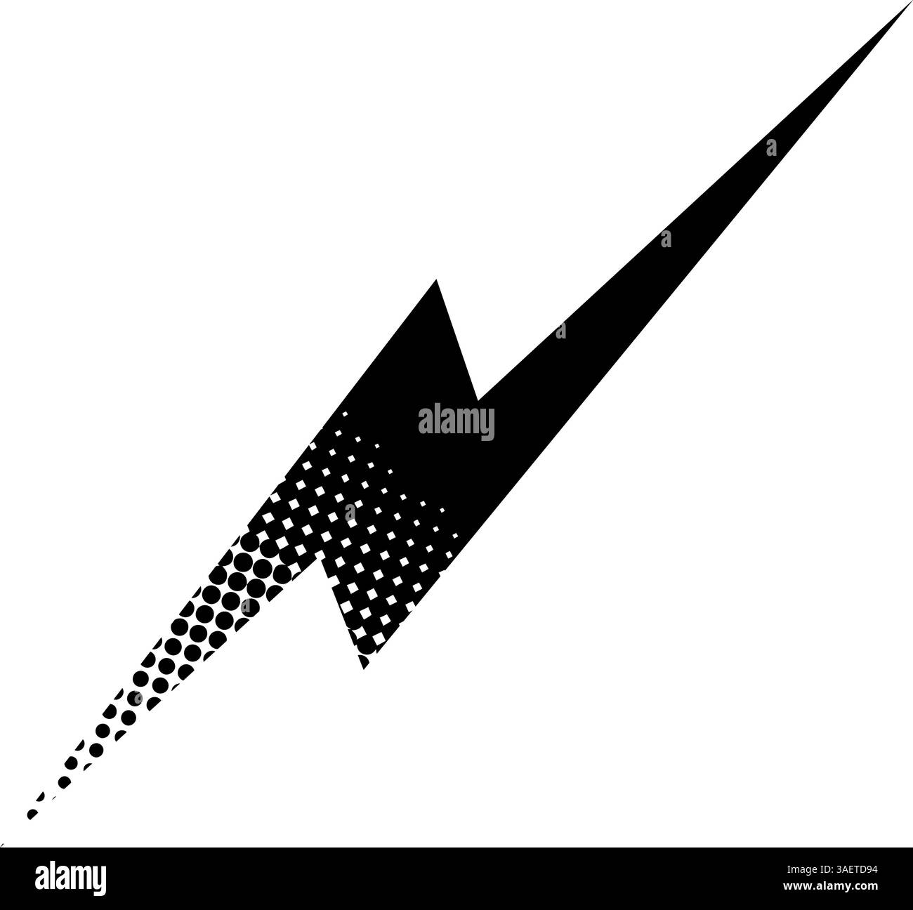thunder icon in black halftone style Stock Vector Image & Art - Alamy