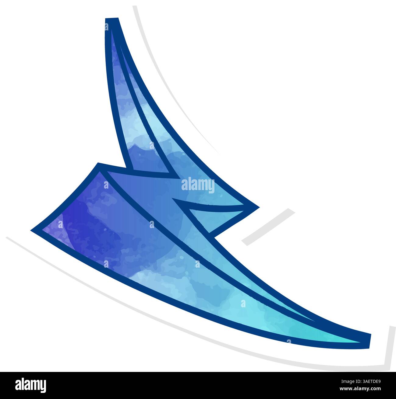 hand drawn thunder doodle in sticker style Stock Vector Image & Art - Alamy