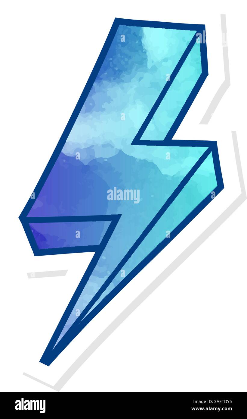 hand drawn thunder doodle in sticker style Stock Vector Image & Art - Alamy
