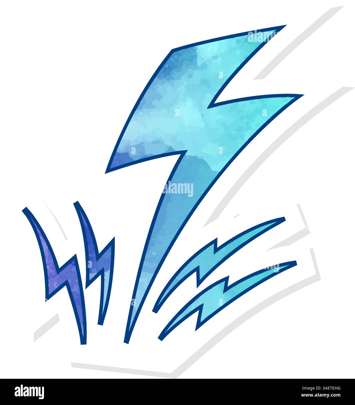 hand drawn thunder doodle in sticker style Stock Vector Image & Art - Alamy