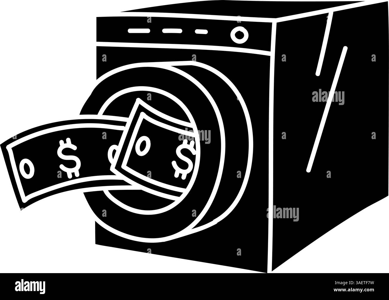 Hand drawn washing machine Black and White Stock Photos & Images - Alamy