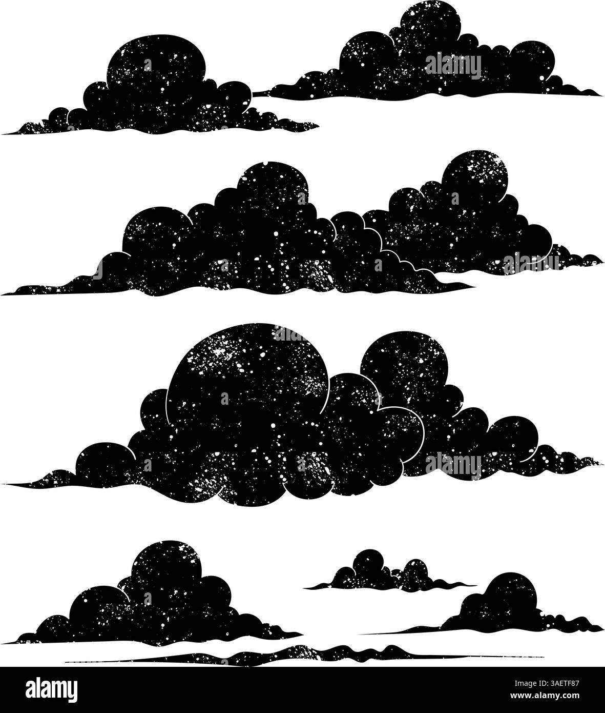 black grunge cloud doodle set Stock Vector Image & Art - Alamy