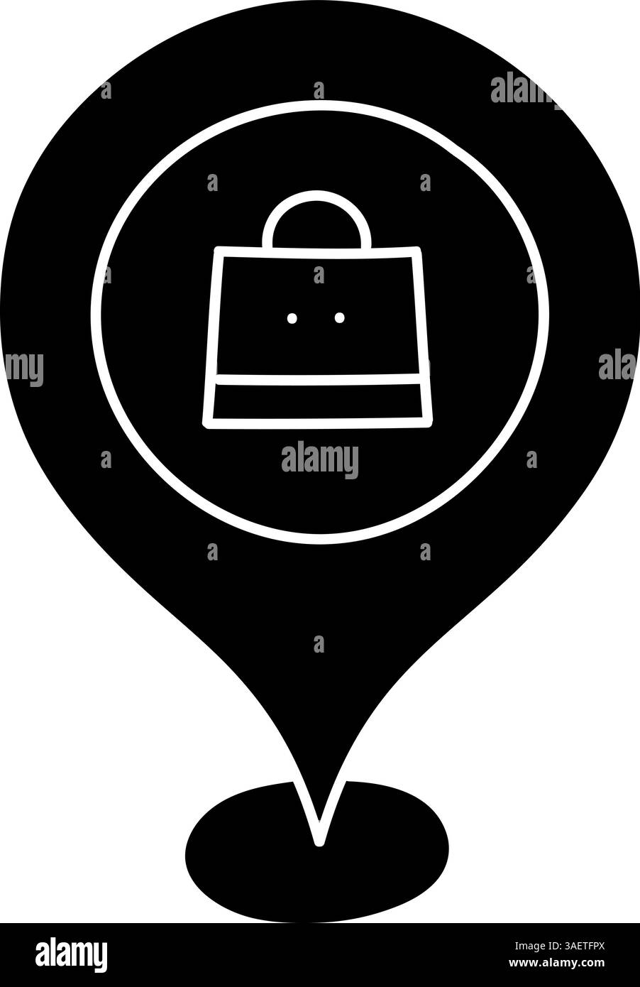 black hand drawn icon pin map store Stock Vector Image & Art - Alamy