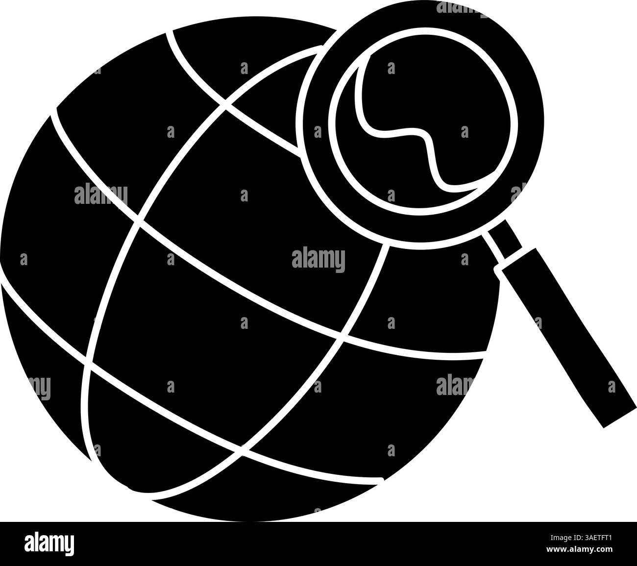 Magnifier on map Black and White Stock Photos & Images - Alamy