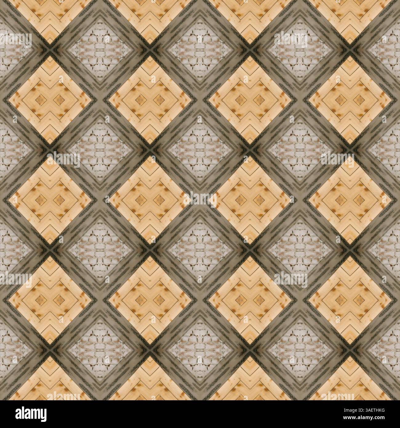Geometric Harmony, A modern yet rustic pattern with diamond shapes in ...