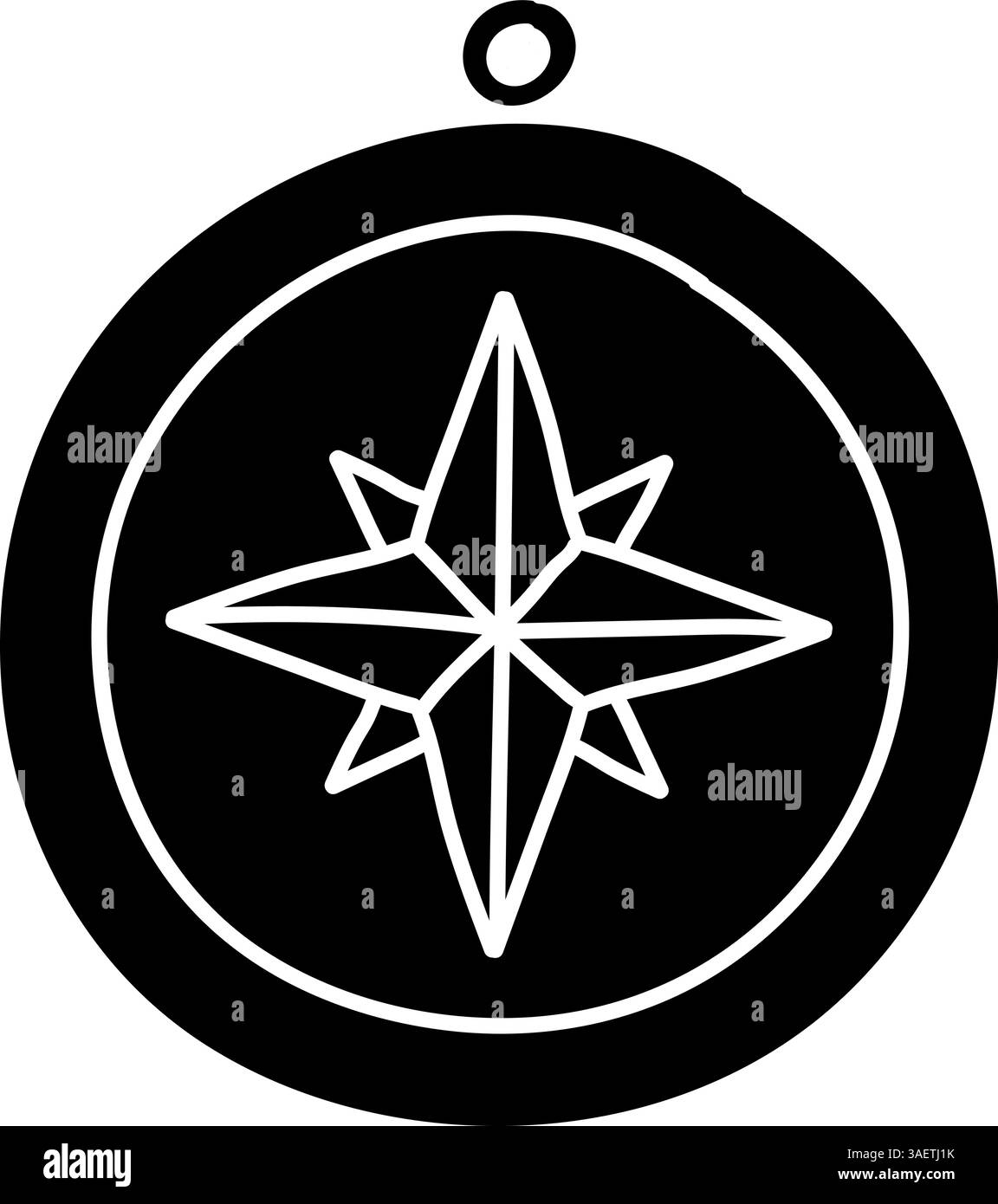 Vintage compass black hand drawn icon Stock Vector Image & Art - Alamy