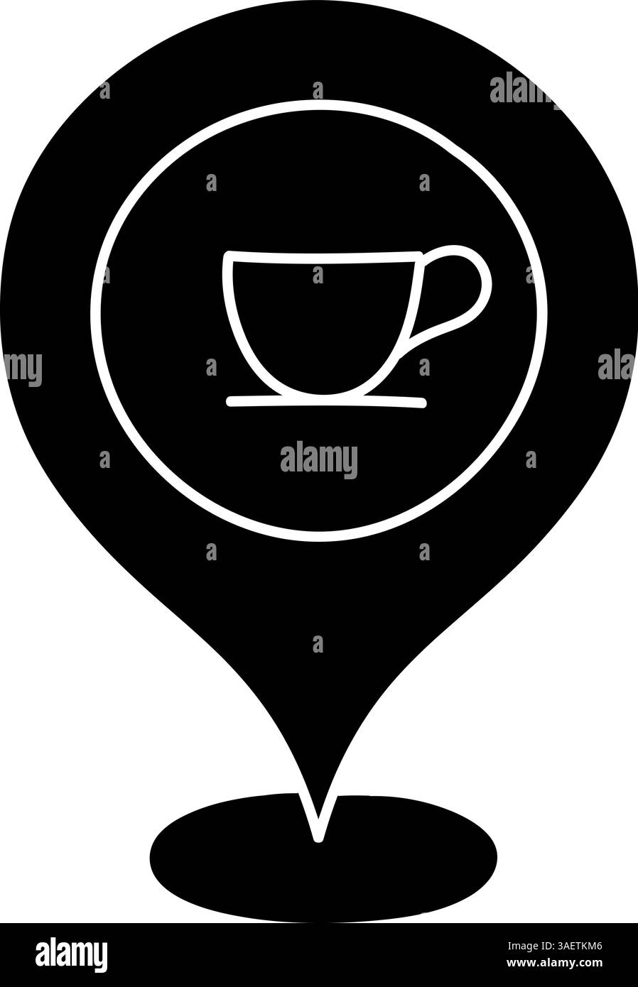 black hand drawn icon pin map cafe Stock Vector Image & Art - Alamy