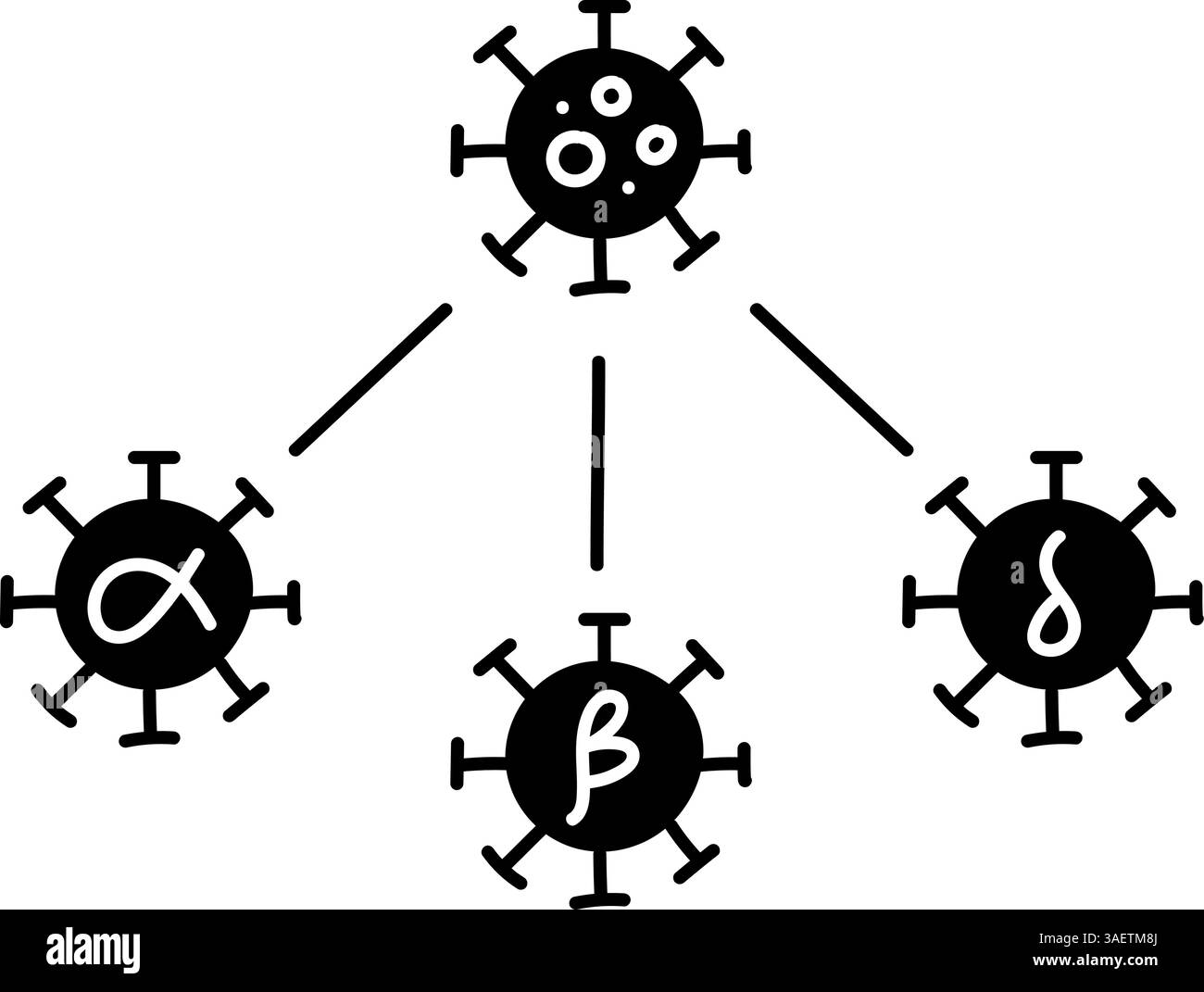 Virus mutation concept black hand drawn icon Stock Vector Image & Art ...