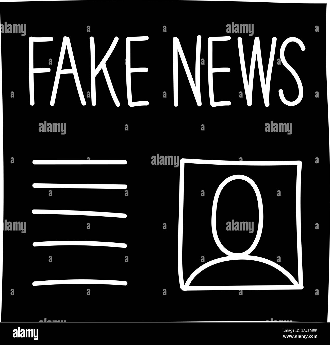Fake news newspaper black Stock Vector Images - Alamy