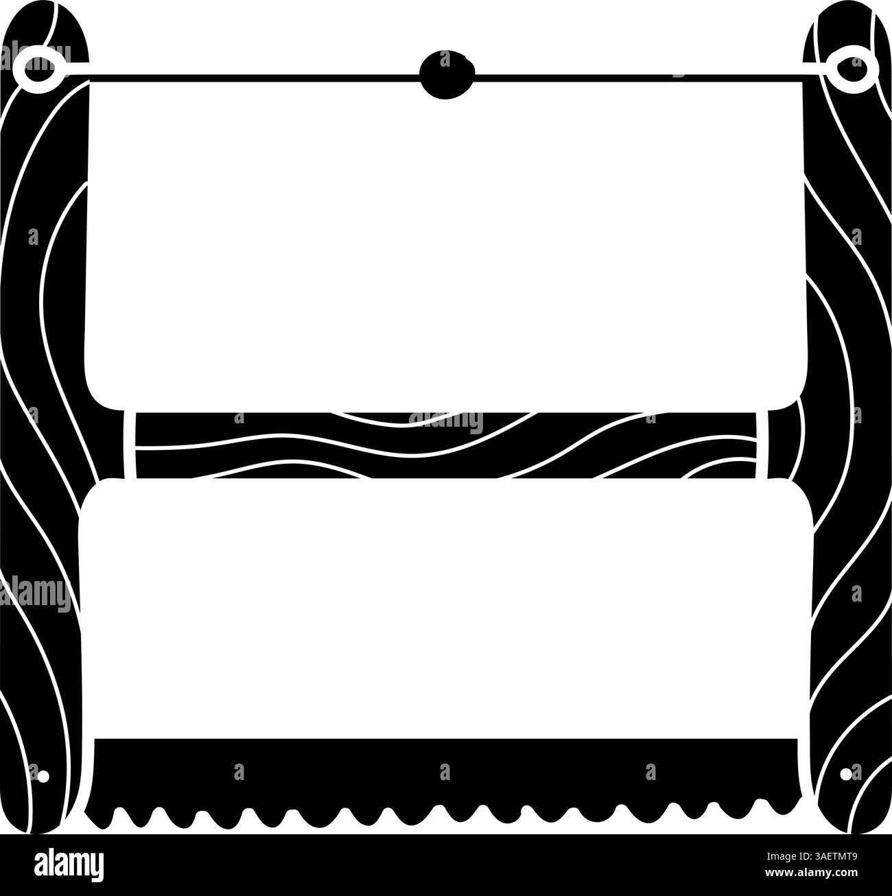 Vintage crosscut saw wood buck bow saw black hand drawn icon Stock ...