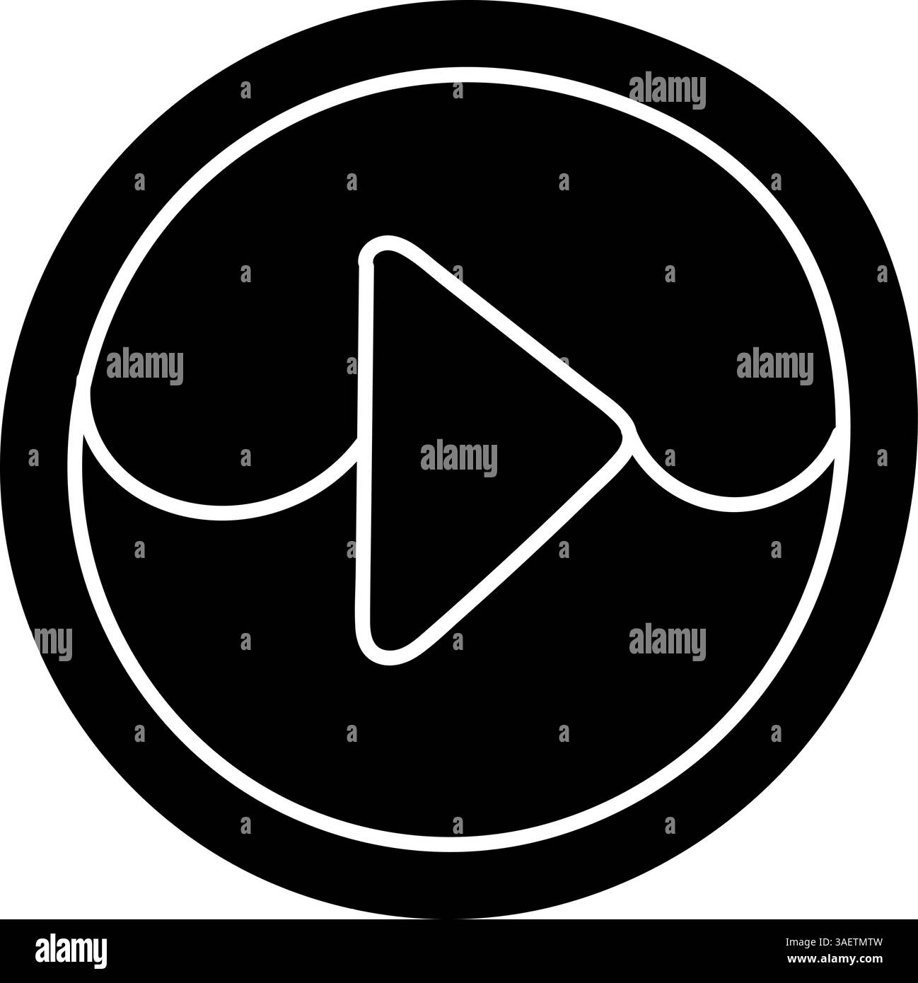 Video player black hand drawn icon Stock Vector Image & Art - Alamy