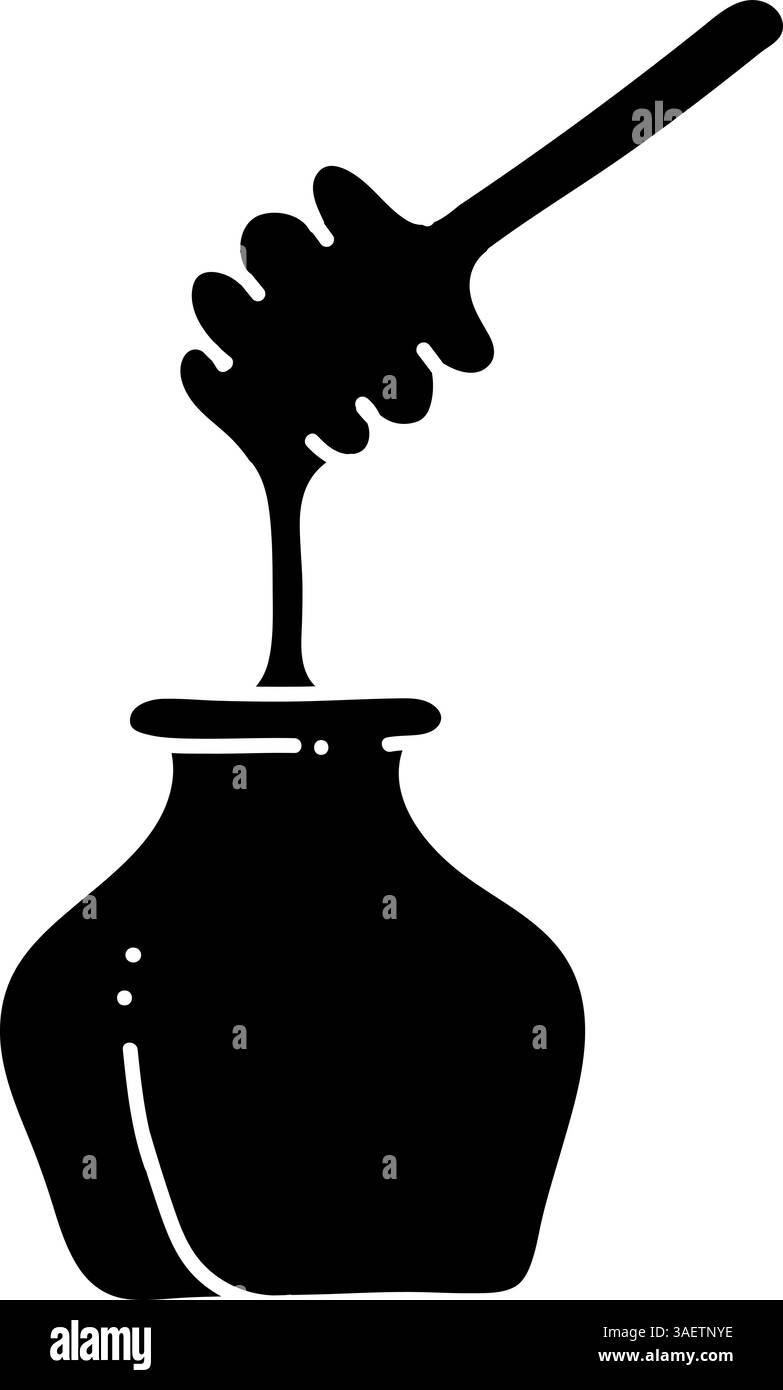 Honey bottle drawing Cut Out Stock Images & Pictures - Alamy