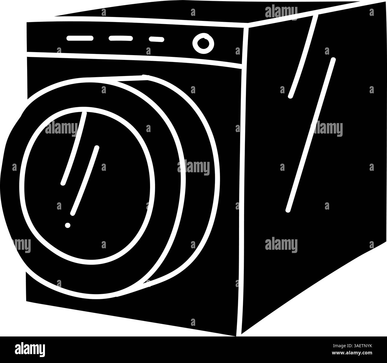 Electric washing machine black hand drawn icon Stock Vector Image & Art ...