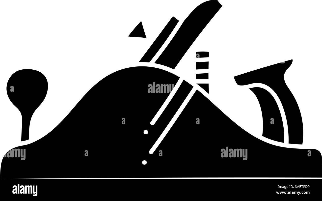 Hand plane black hand drawn icon Stock Vector Image & Art - Alamy