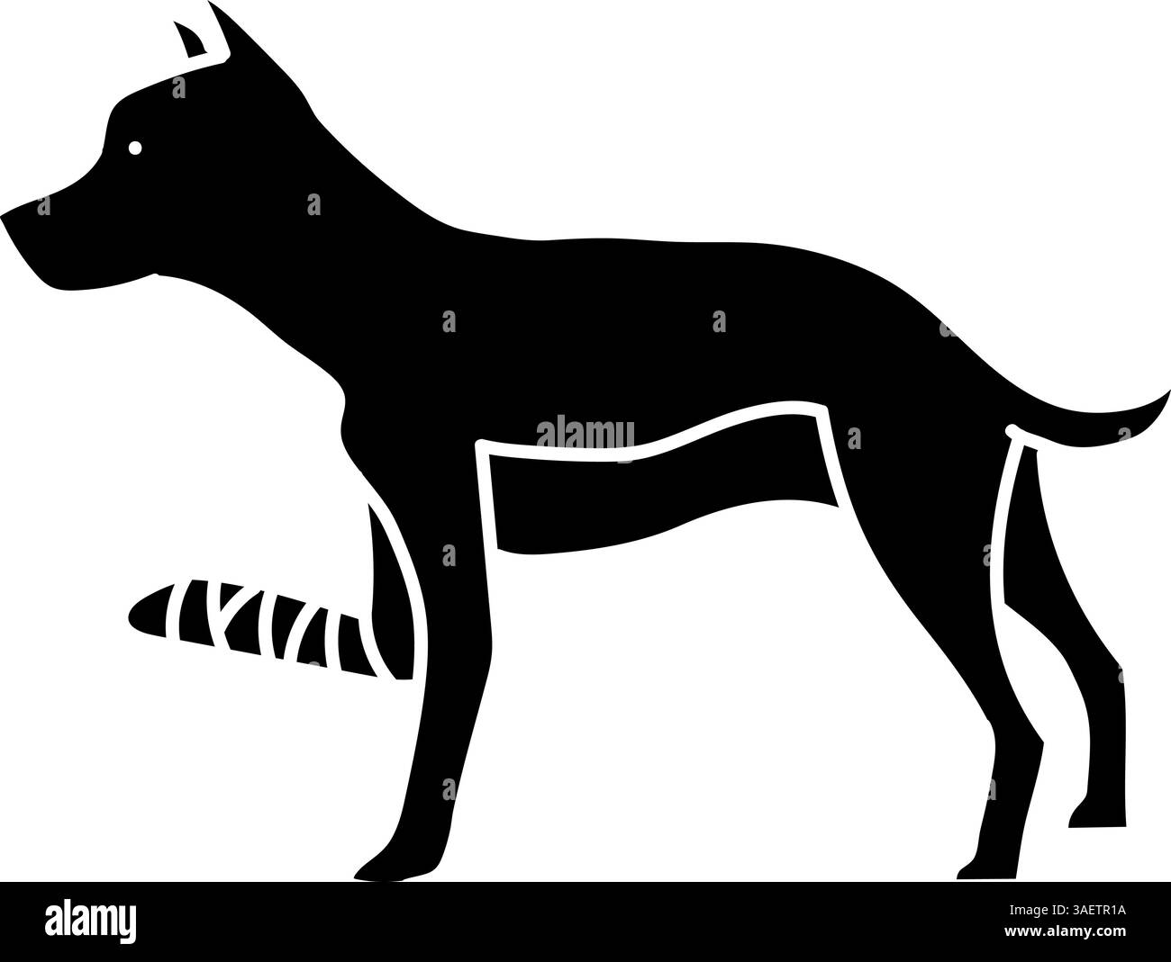 Leg injured dog black hand drawn icon Stock Vector Image & Art - Alamy