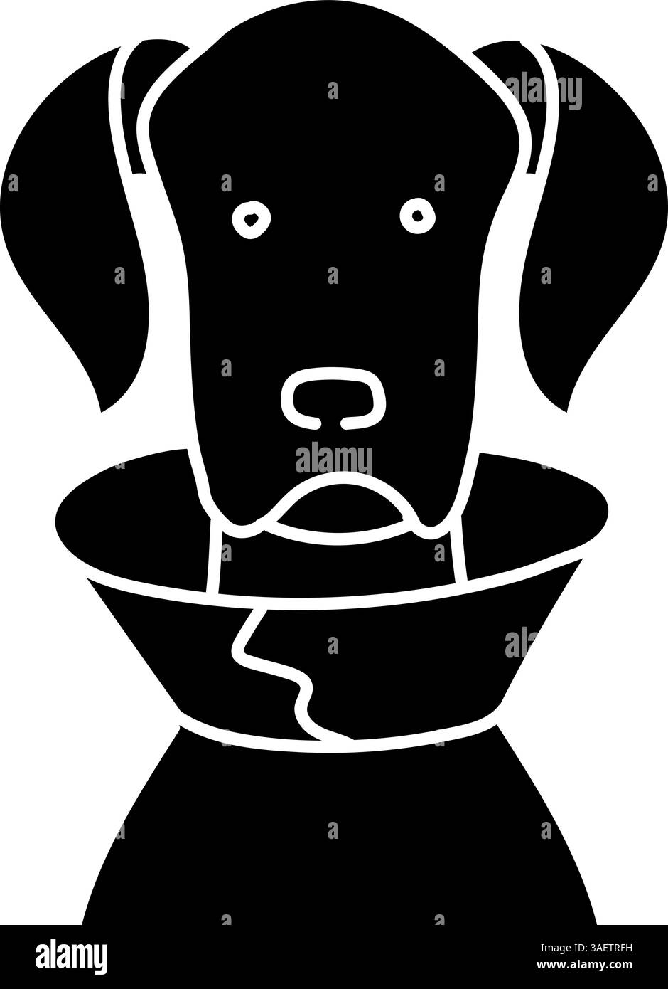 Sick dog black hand drawn icon Stock Vector Image & Art - Alamy