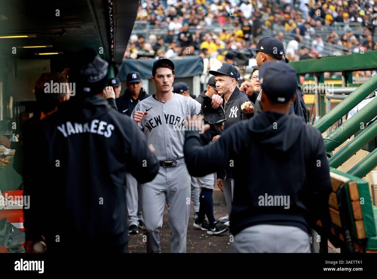 PITTSBURGH, PA - APRIL 04: New York Yankees pitcher Max Fried (54) gets ...