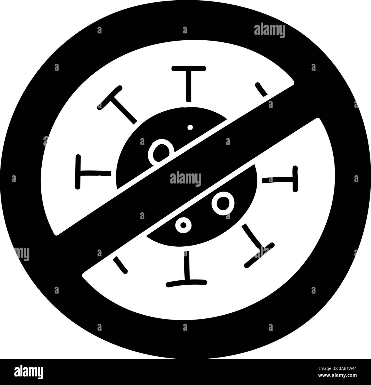 No virus black hand drawn icon Stock Vector Image & Art - Alamy