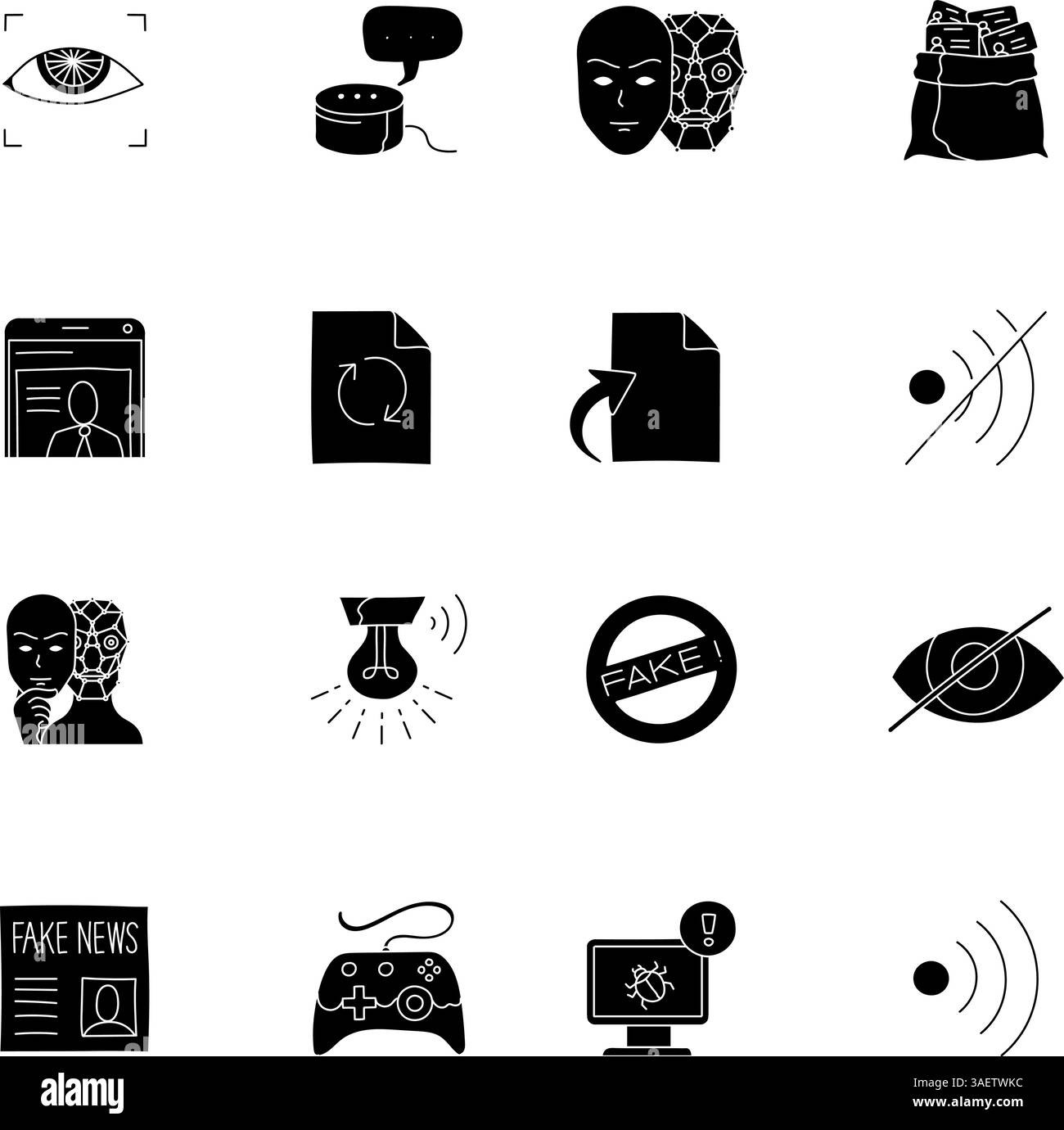 black hand drawn technology icon set Stock Vector Image & Art - Alamy