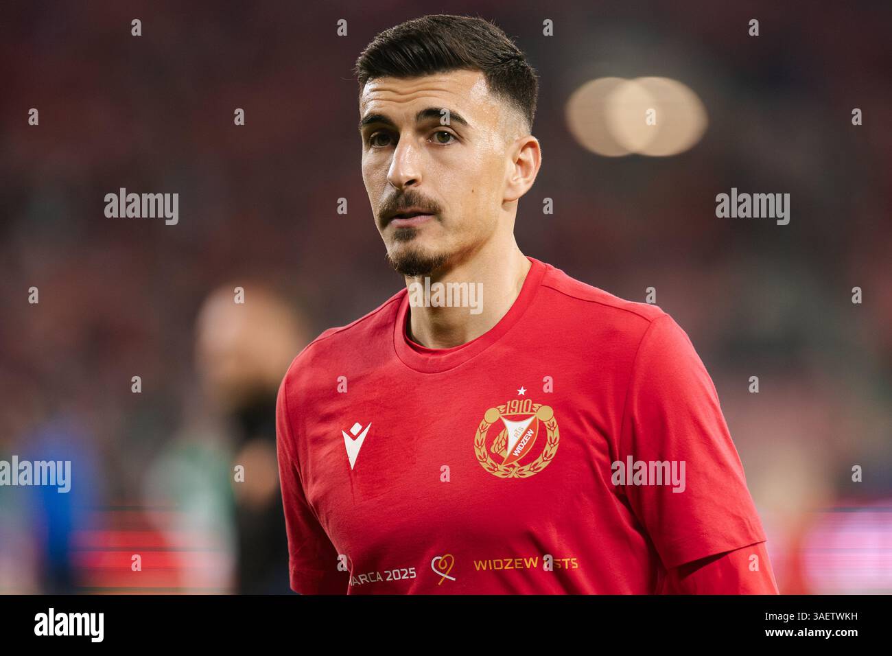 Lodz, Poland. 04th Apr, 2025. Juljan Shehu of Widzew seen during the ...