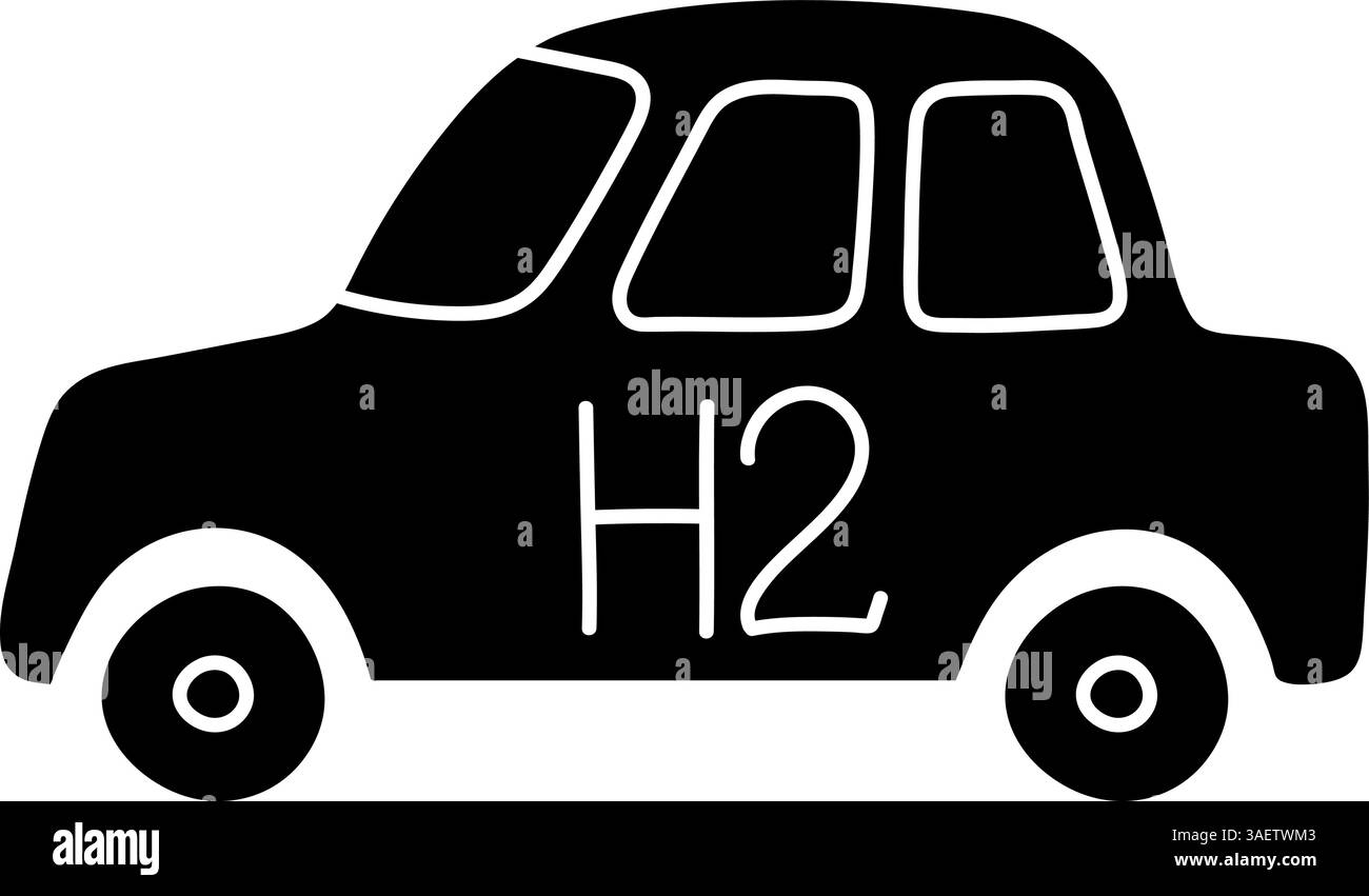 Hydrogen fueled car black hand drawn icon Stock Vector Image & Art - Alamy