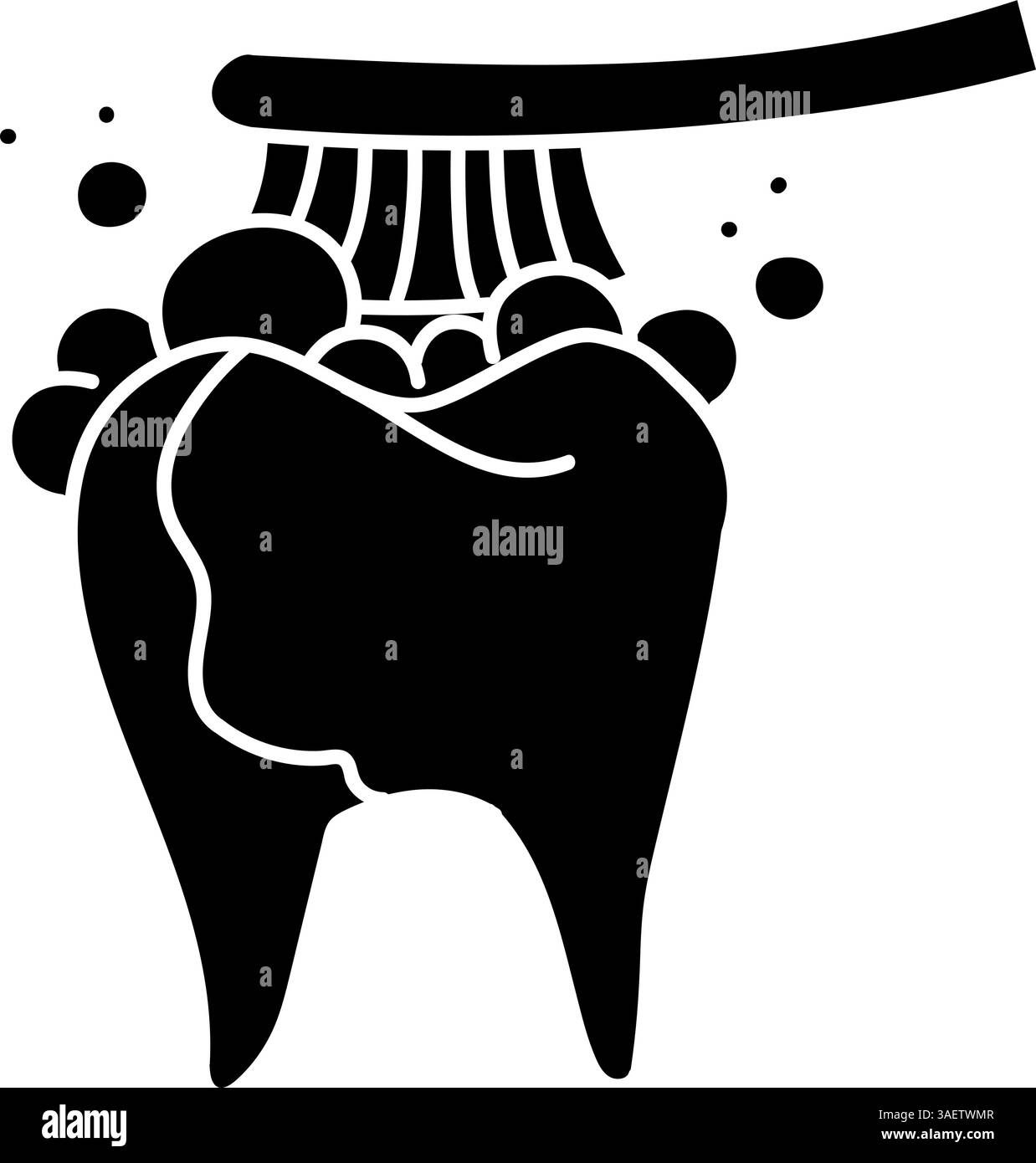 Dental brushing teeth black Stock Vector Images - Alamy