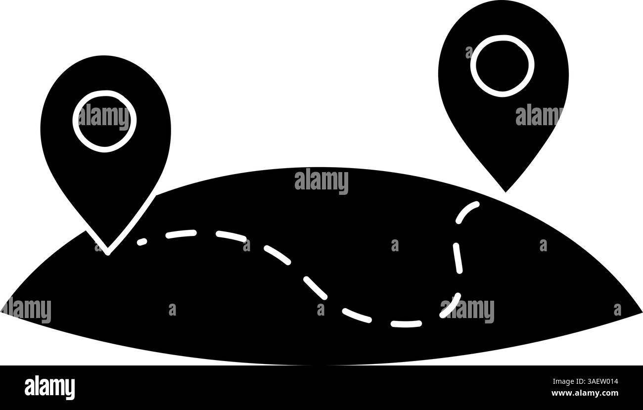 black hand drawn icon map pin route Stock Vector Image & Art - Alamy