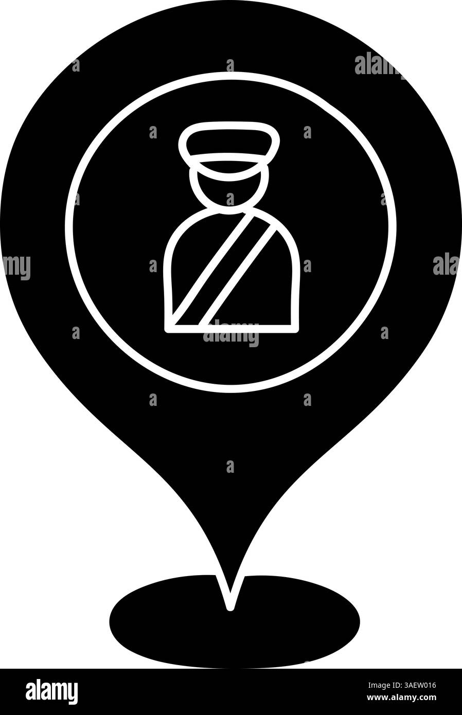 black hand drawn icon pin map checkpoint Stock Vector Image & Art - Alamy