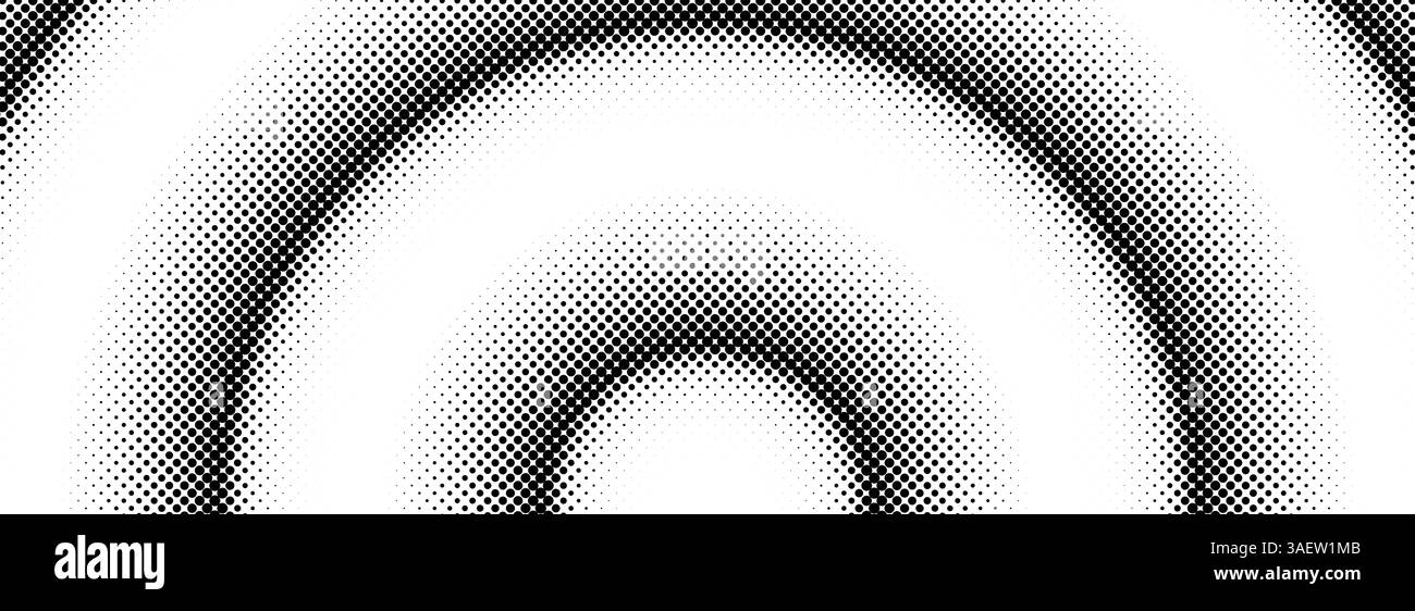 Halftone arch background. Radial comic semi circle wallpaper. Black and ...