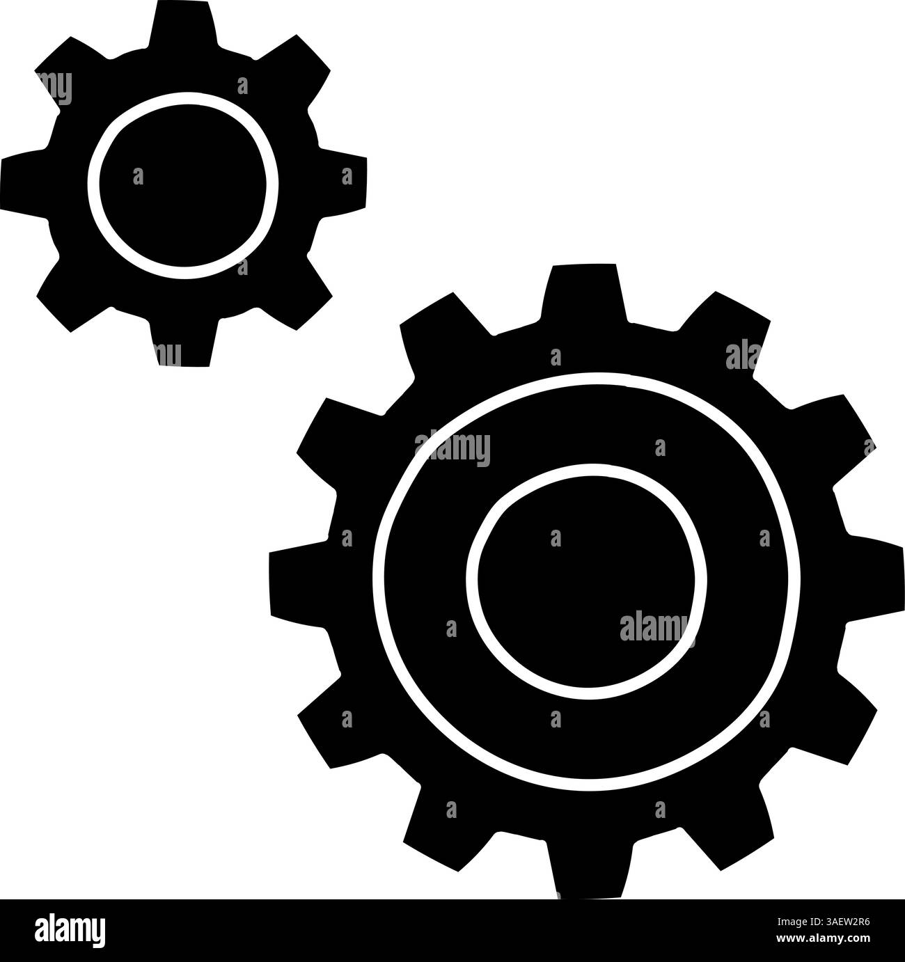 Doodle gears hand drawn Stock Vector Images - Alamy