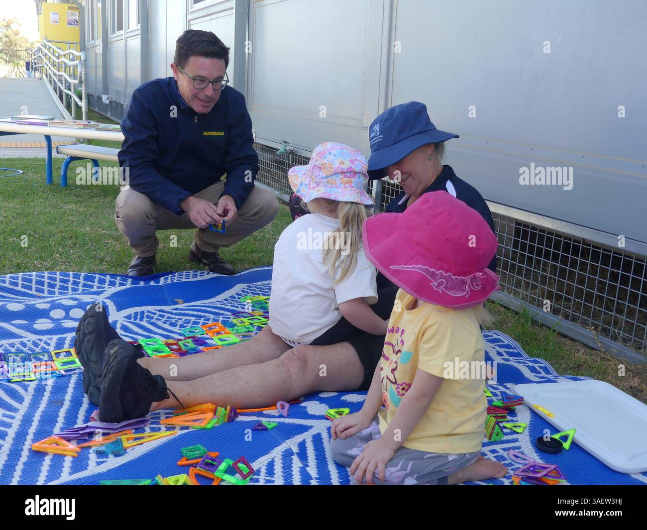 Leader of the National Party David Littleproud interacts with children ...