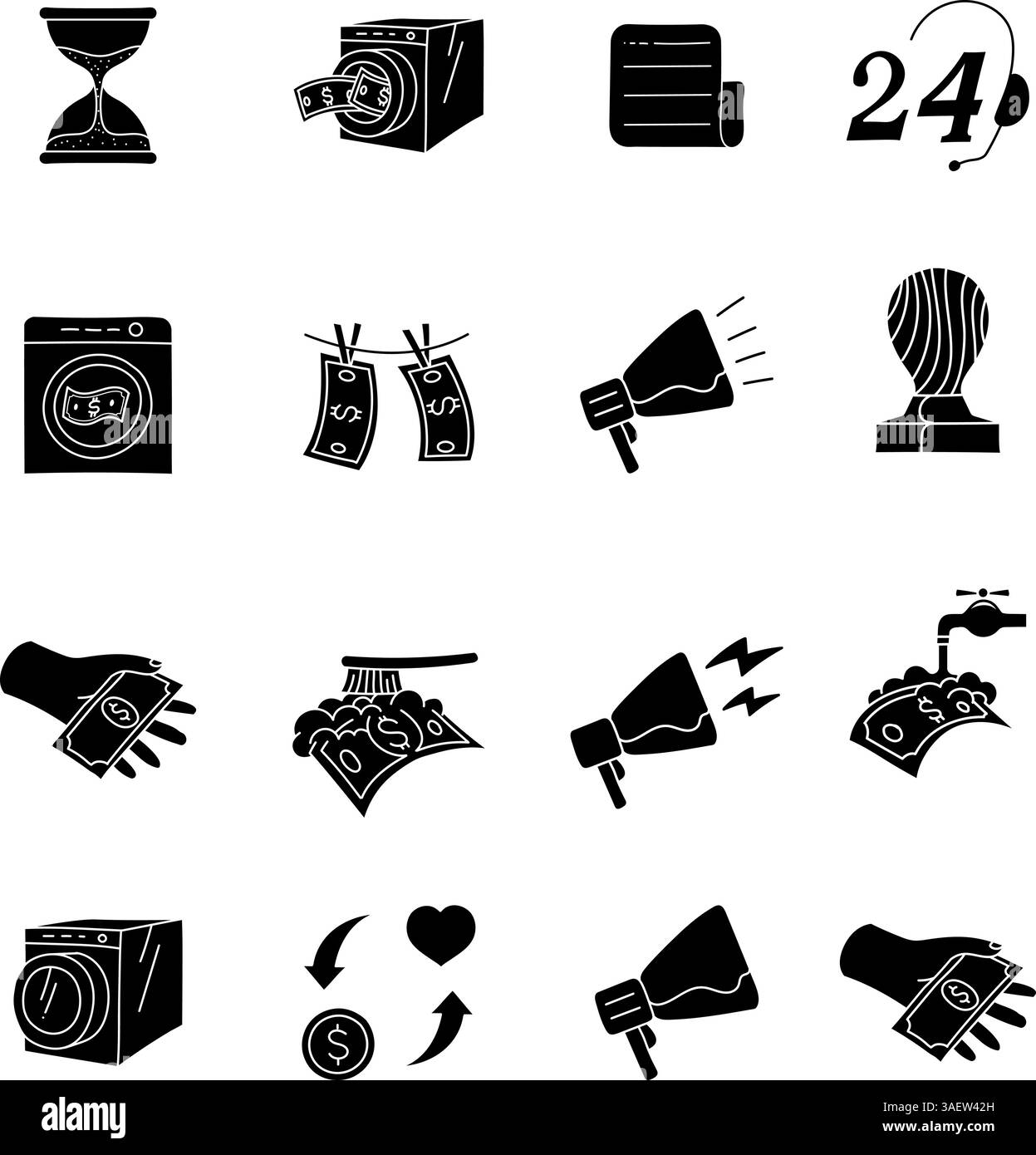 Clock money icon drawn Cut Out Stock Images & Pictures - Alamy