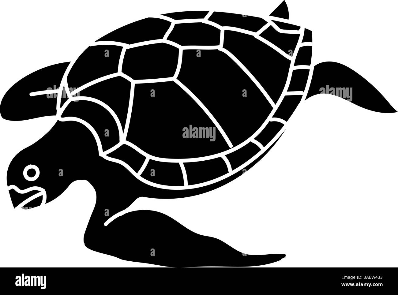 Sea turtle black hand drawn icon Stock Vector Image & Art - Alamy