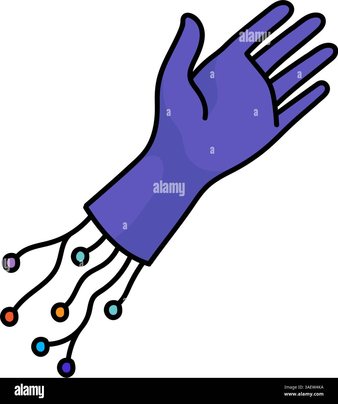 robotic arm prosthetic hand drawn color vector illustration Stock ...