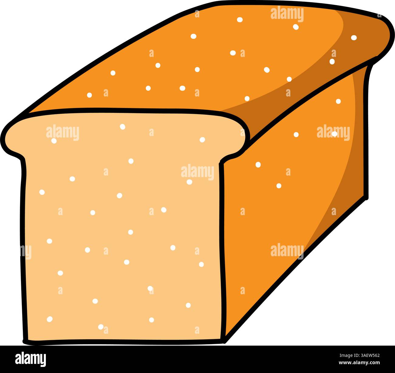 bread loaf hand drawn color vector illustration Stock Vector Image ...