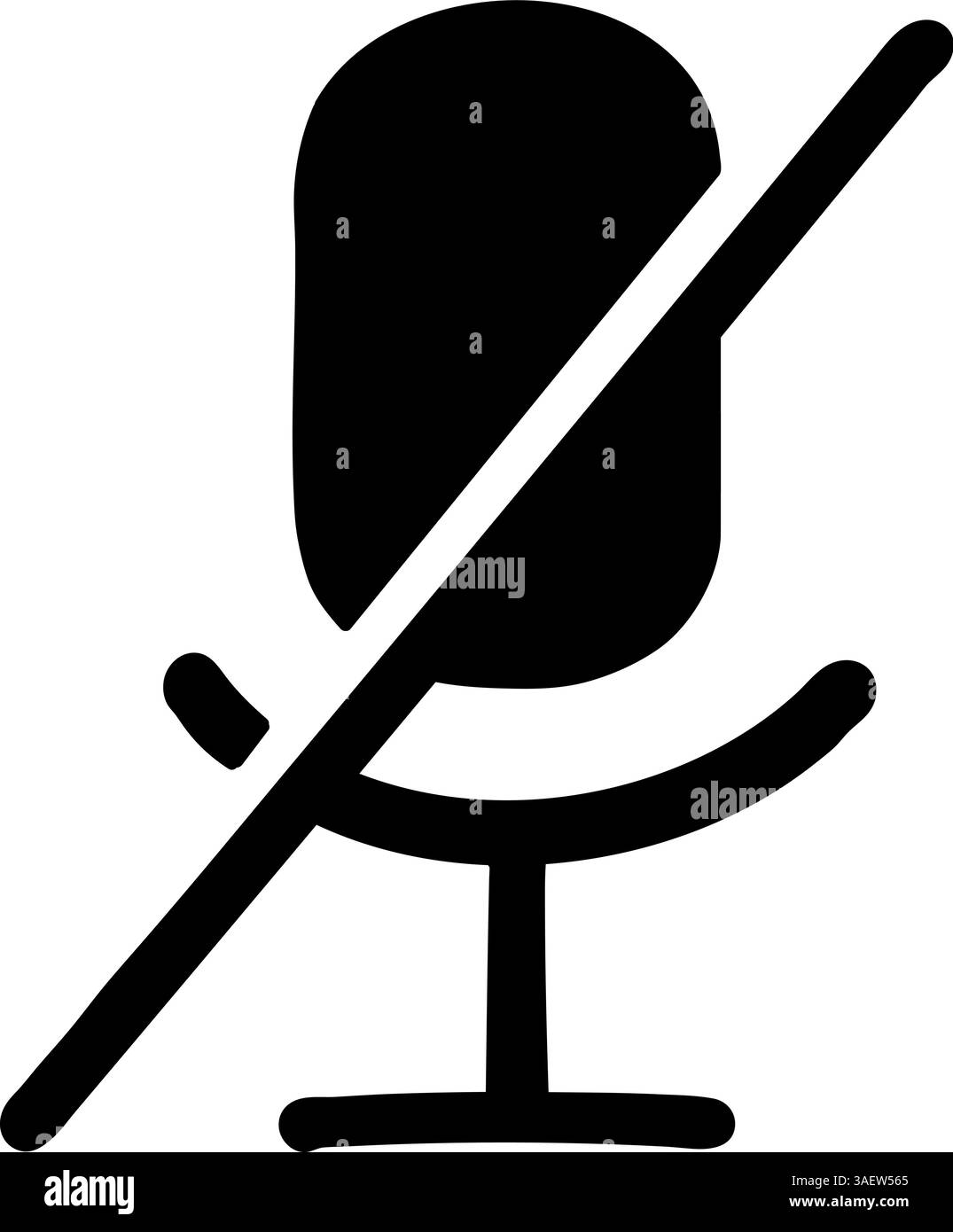 Microphone disabled black hand drawn icon Stock Vector Image & Art - Alamy