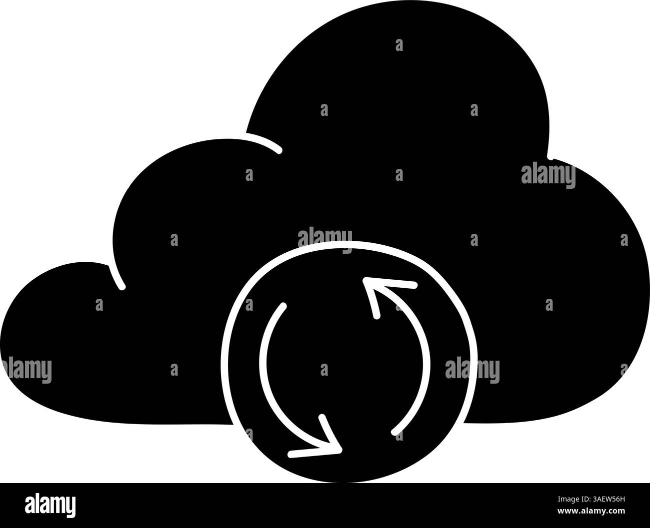 Cloud computing document illustration technology Black and White Stock ...