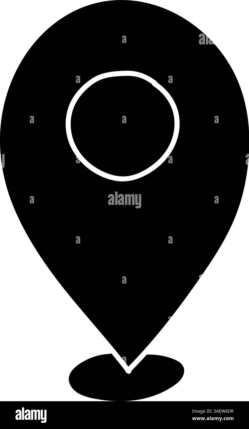 Map pin current location Black and White Stock Photos & Images - Alamy