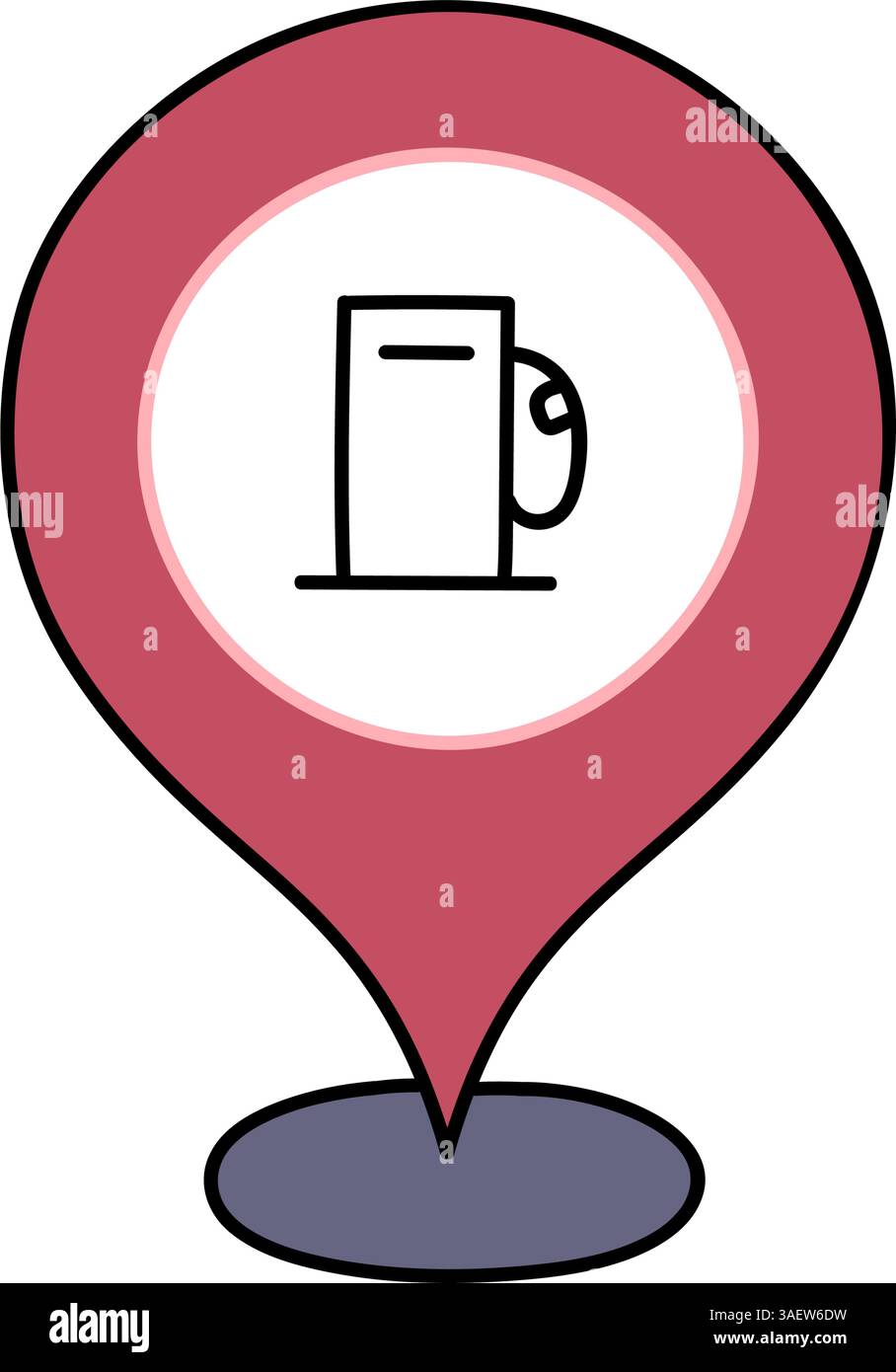 pin map gas station hand drawn color vector illustration Stock Vector ...