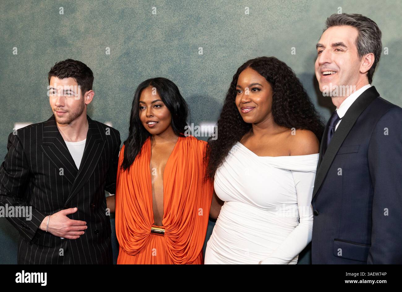New York, NY, April 6, 2025: Nick Jonas, Adrienne Warren, Whitney White ...