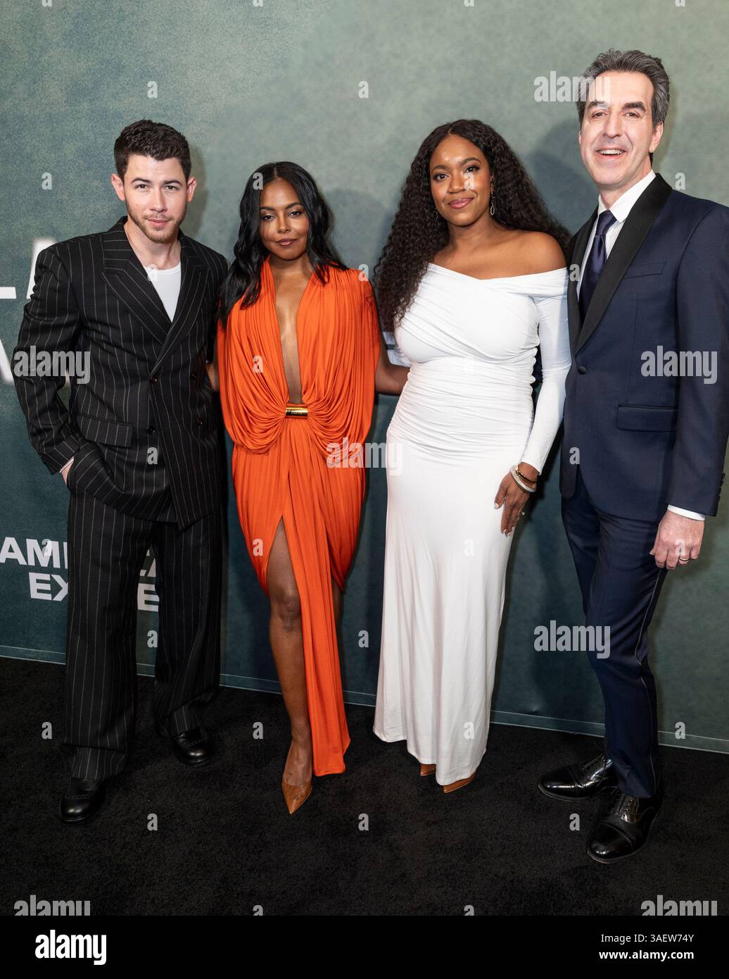 New York, NY, April 6, 2025: Nick Jonas, Adrienne Warren, Whitney White ...